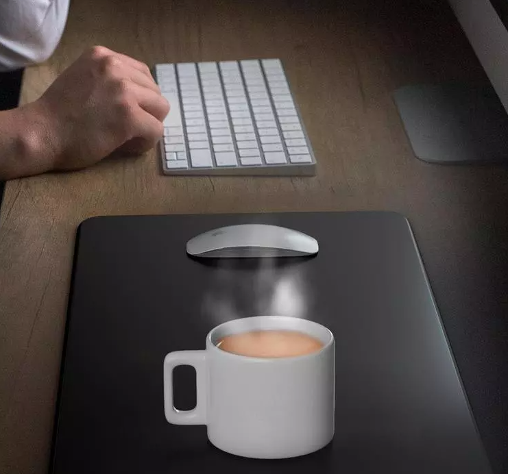 3 az 1-ben okos egérpad, MC3 egérpad funkcióval, vezeték nélküli töltő és fűtő hely, 30x25 cm ...